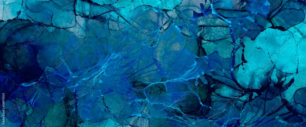 design flowers in blue color on abstract background with bright lines ...