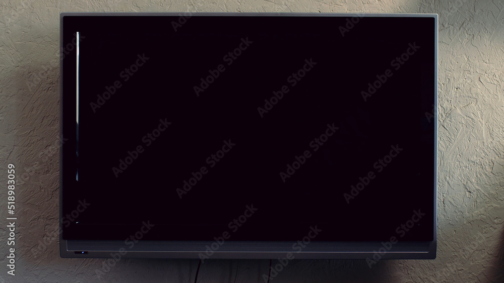 TV screen on wall. Led tv on the wall background with blank television ...