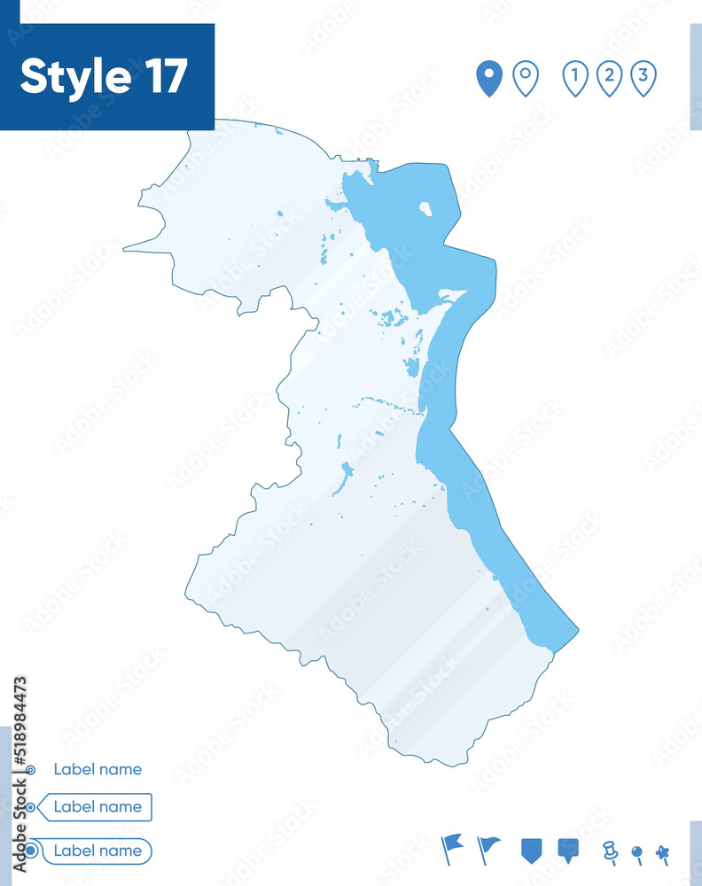 Republic Of Daghestan, Russia - map isolated on white background with ...