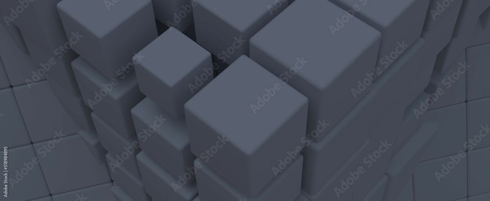 Gray cubes in abstract structure background. Geometric volumetric ...