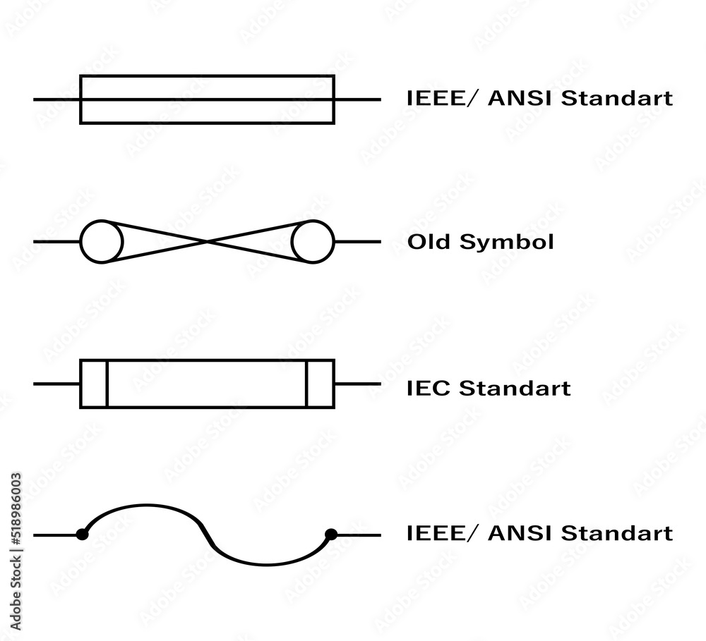 Different symbols of fuse on white background. Stock Illustration ...