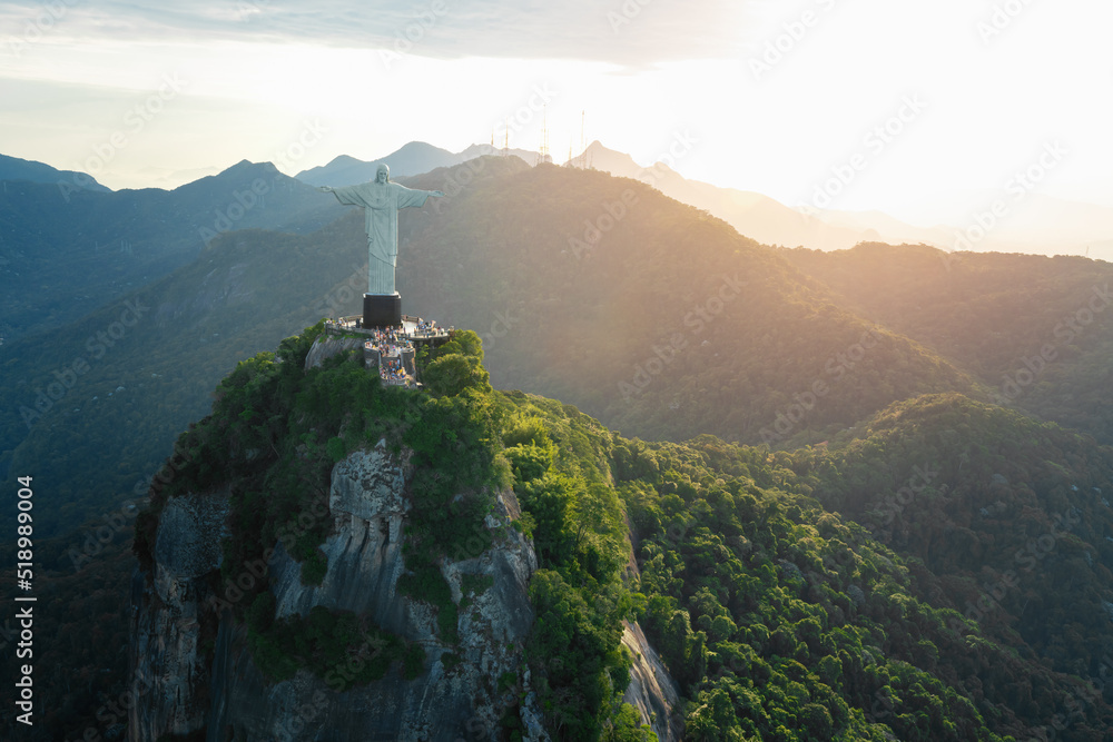 Christ The Redeemer At Sunset