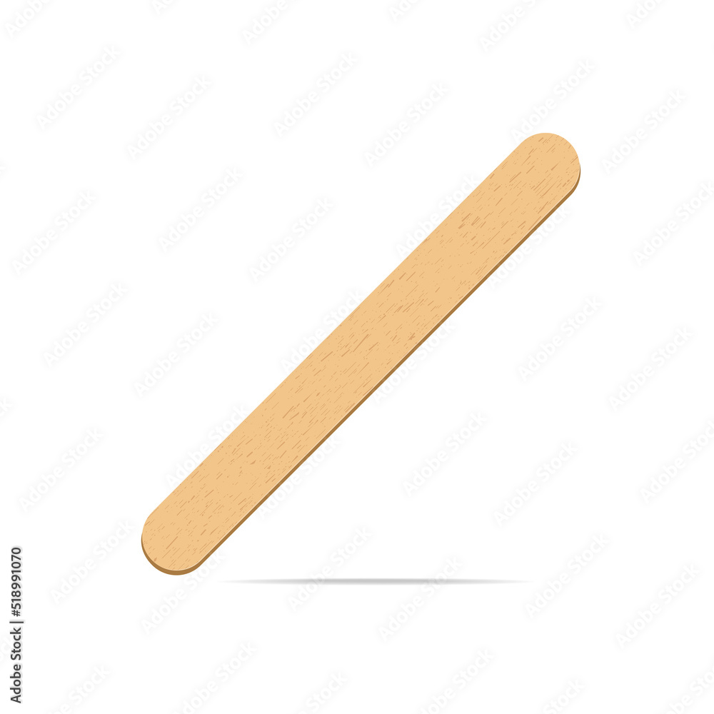 Wooden texture stick realistic style on isolated white background. Eco ...