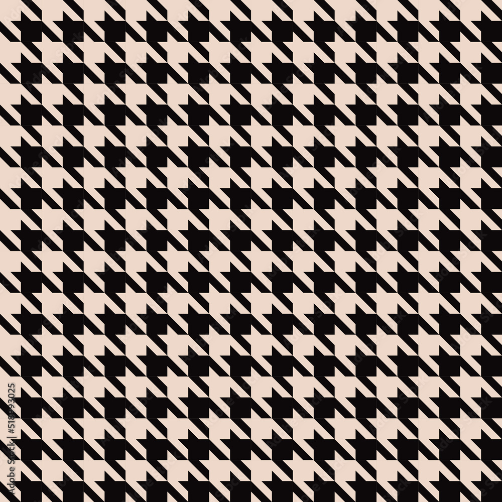 Seamless houndstooth pattern in black and beige. Vector textile ...