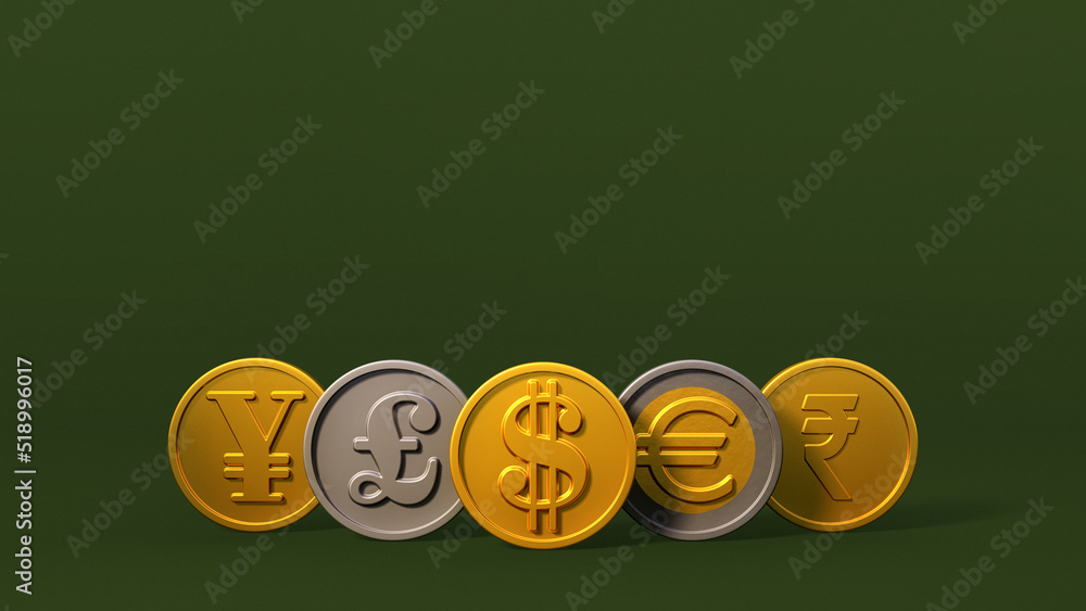 5 Gold and Silver World Currency Coins: US Dollar, Yen, Yuan, Pound ...