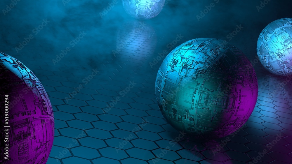 Metallic spheres with circuit board structure. Alien technology in ...