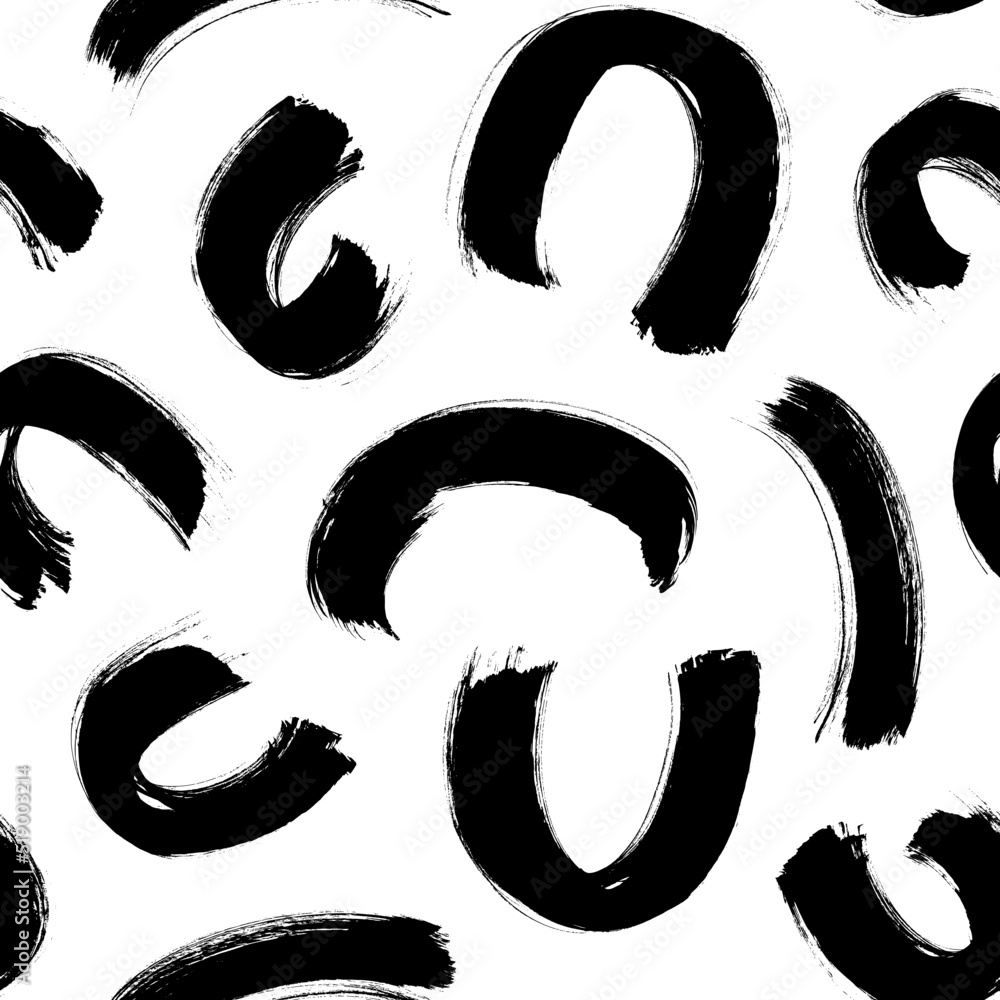 Seamless geometric pattern with semicircles. Grunge arches in retro ...