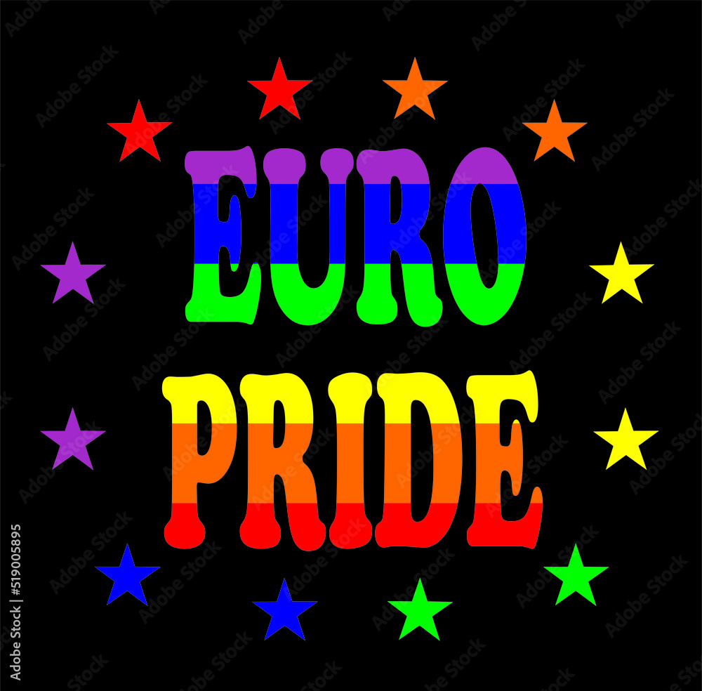 The inscription Euro pride. Vector LGBT pattern for T-shirt made for ...