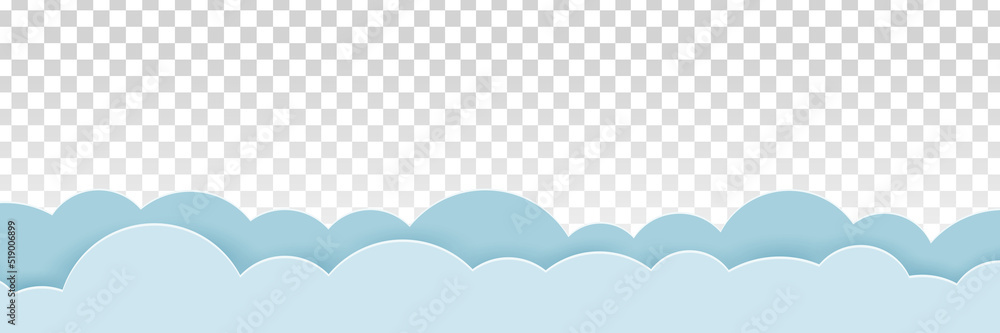 Vector realistic isolated paper cloud border for decoration and ...