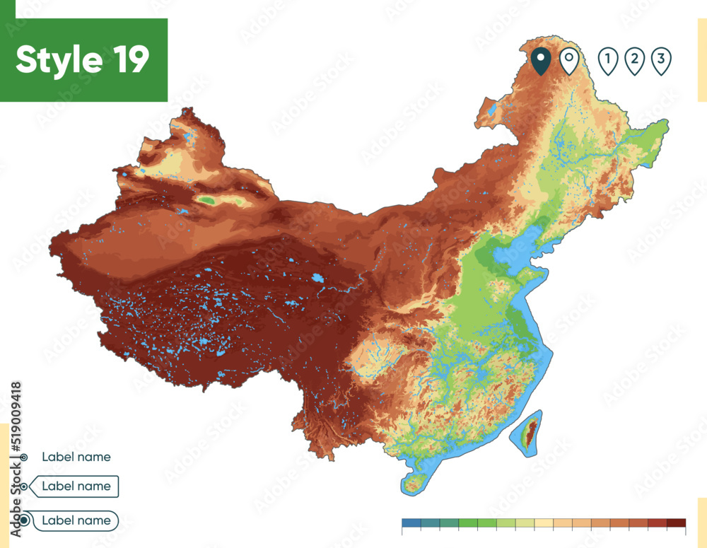 Physical Map Of China