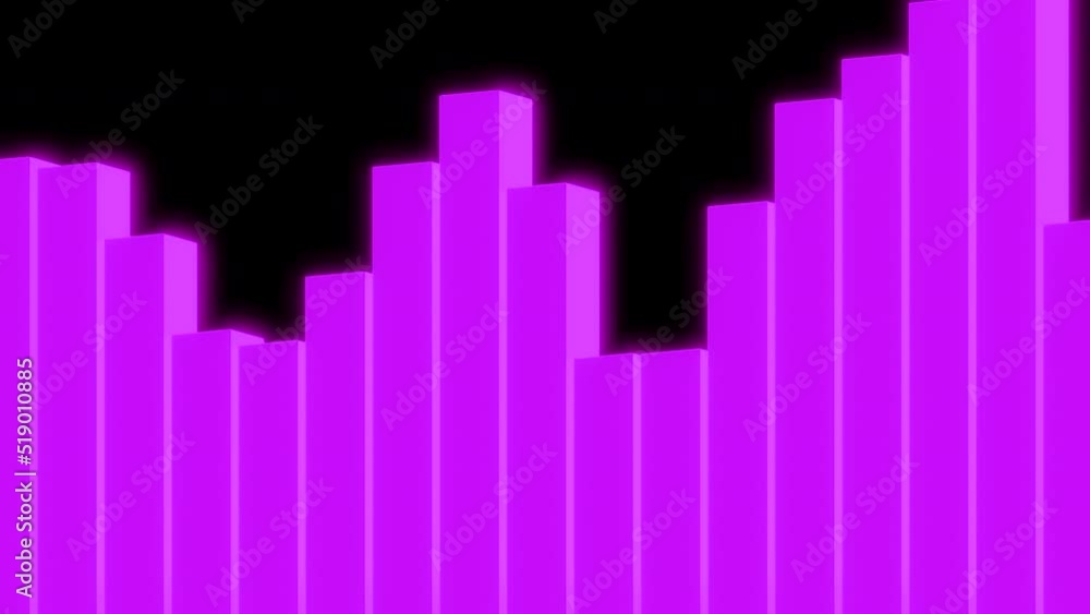 Black background. Design.A bright dancing pink graph in animation ...
