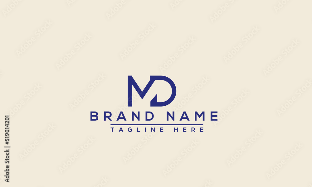 MD Logo Design Template Vector Graphic Branding Element. Stock Vector ...