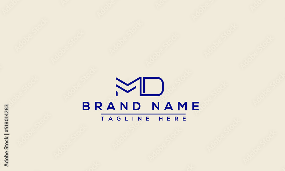 MD Logo Design Template Vector Graphic Branding Element. Stock Vector ...