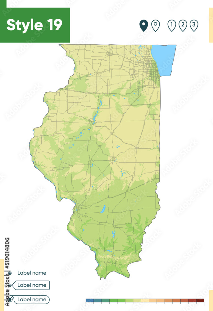 physical map of illinois