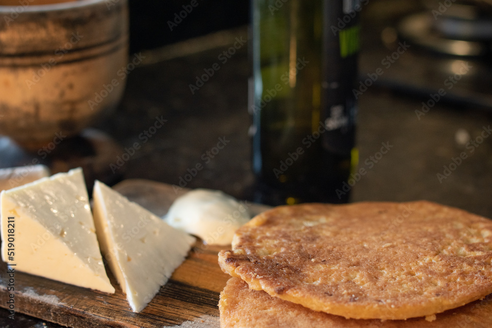 arepas de chocolo, colombian breakfast, traditional food, typical food ...