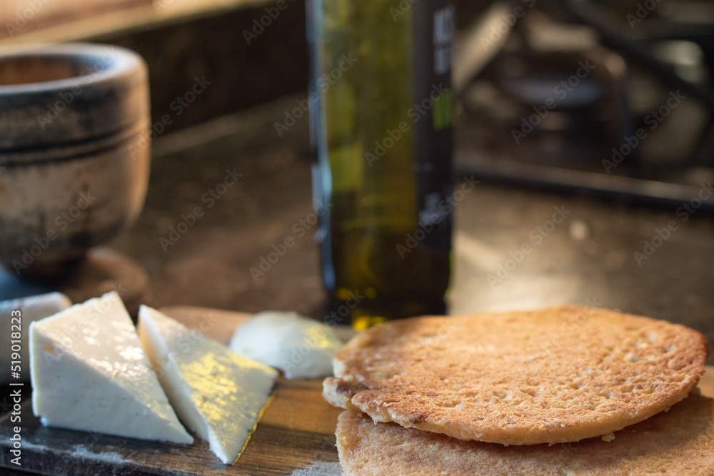 arepas de chocolo, colombian breakfast, traditional food, typical food ...