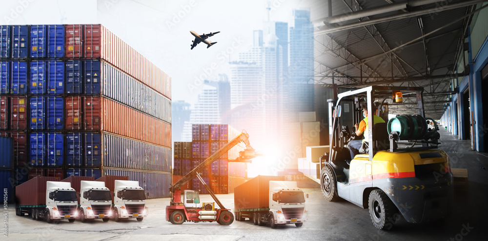 Logistics and transportation of world Container Cargo ship and Cargo ...