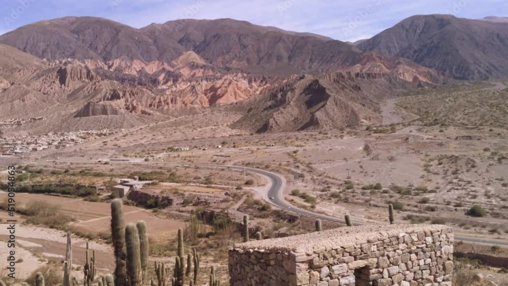 View of the Quebrada of Humahuaca Valley from the Pucara de Tilcara, A ...