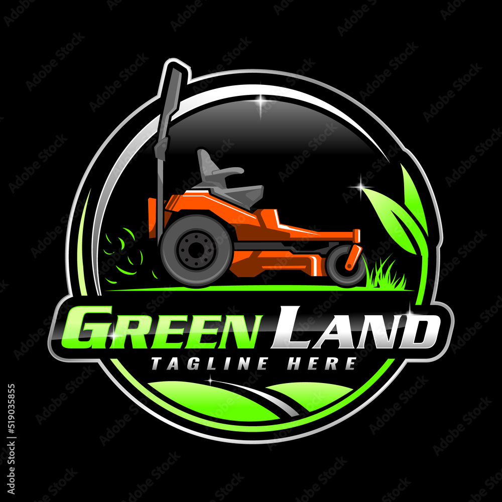 Lawn Mowing logo, Lawn care Stock Vector | Adobe Stock