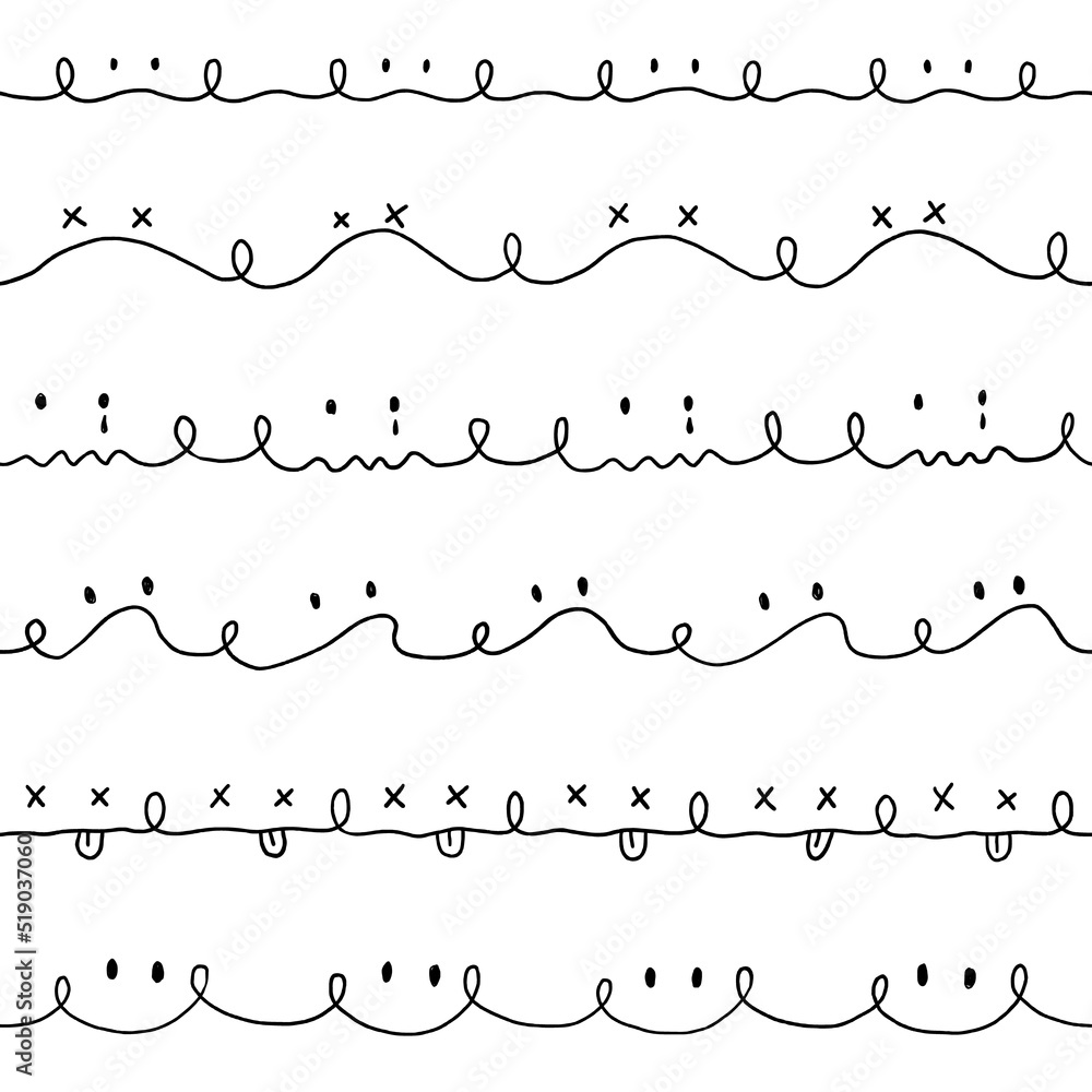 Simple and unique seamless line drawing, Stock Vector | Adobe Stock