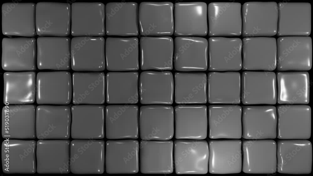 Gray soft cubes randomly moving pattern. Jelly cubes warping. Abstract ...