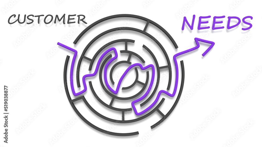 Customer needs analysis concept. Path from customer to needs across ...