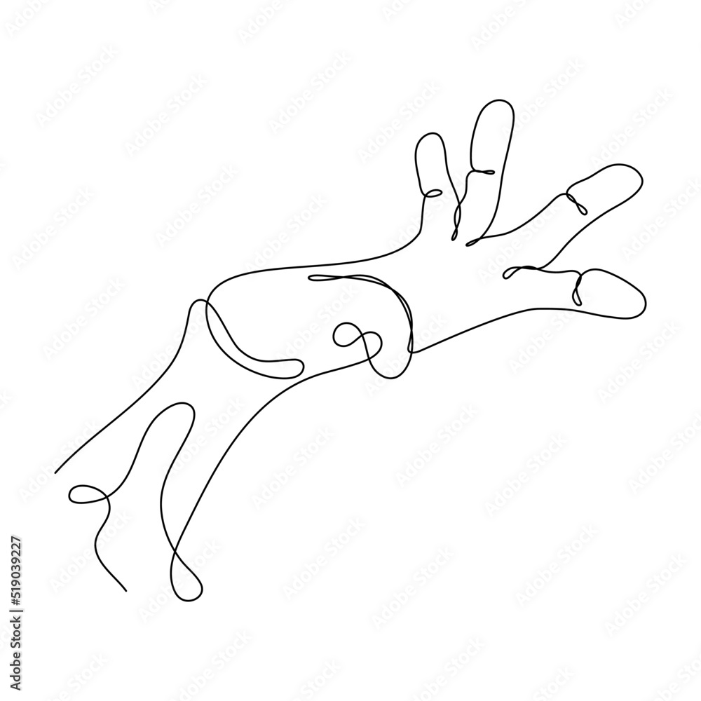 Abstract Human Hand One line drawing art singulart aesthetic simple ...
