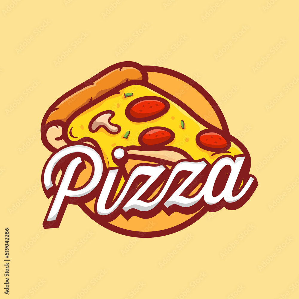 Vetor de Pizza cafe logo, pizza icon, illustration vector graphic ...