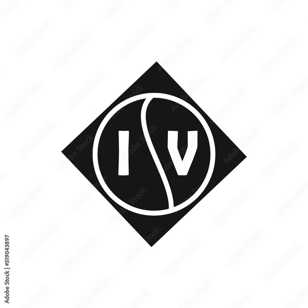 IV creative circle letter logo concept. IV letter design. Stock Vector ...
