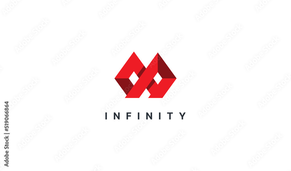 Geometric Infinity Logo isolated on White Background. Flat Vector Logo ...