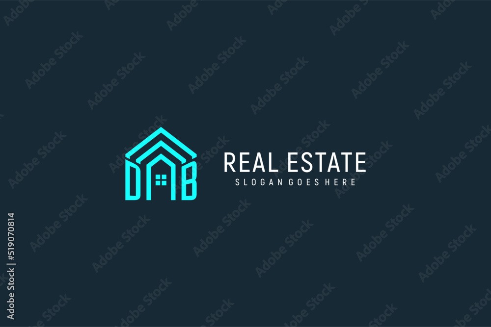 Initial letter DB roof logo real estate with creative and modern logo ...
