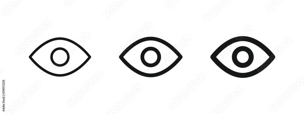 eye icon sign, vision icon, see view icons - eyesight symbol - sight ...