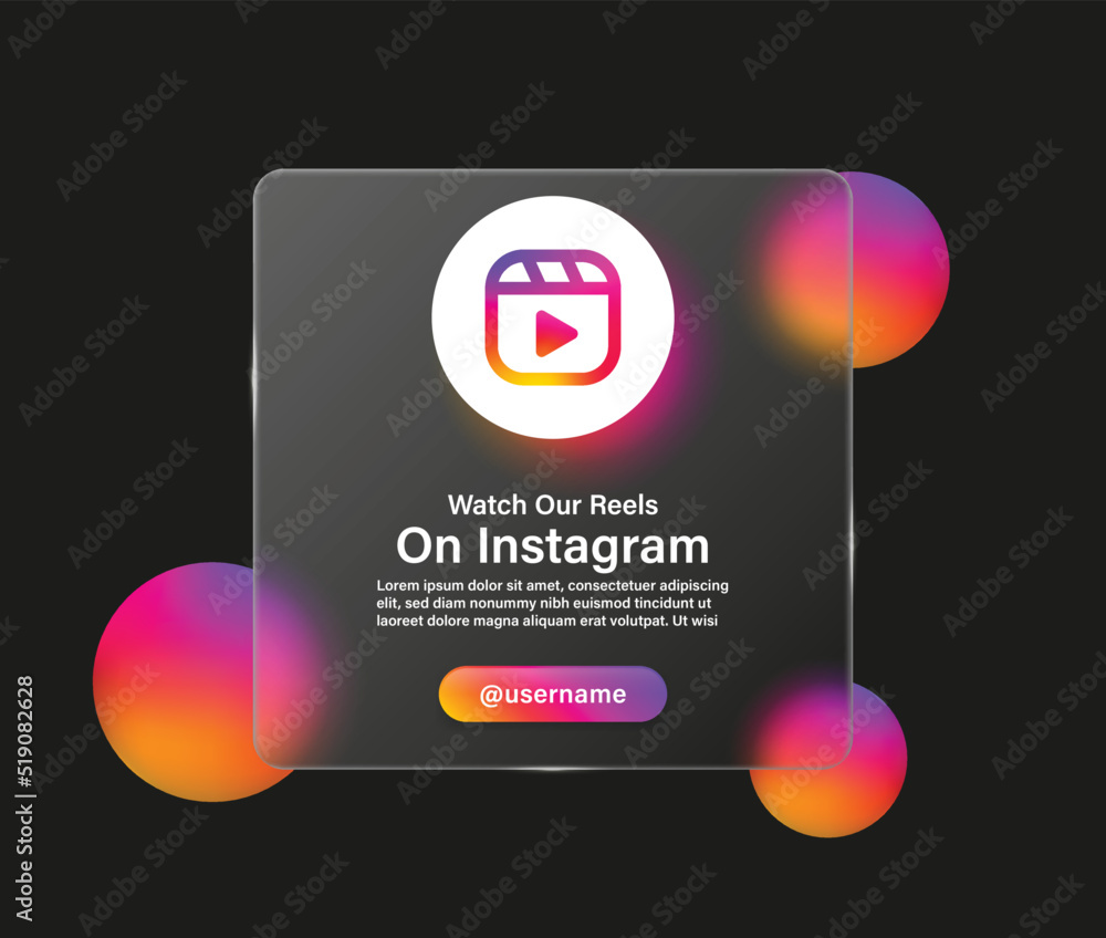 watch our instagram reels in glassmorphism background with transparent ...