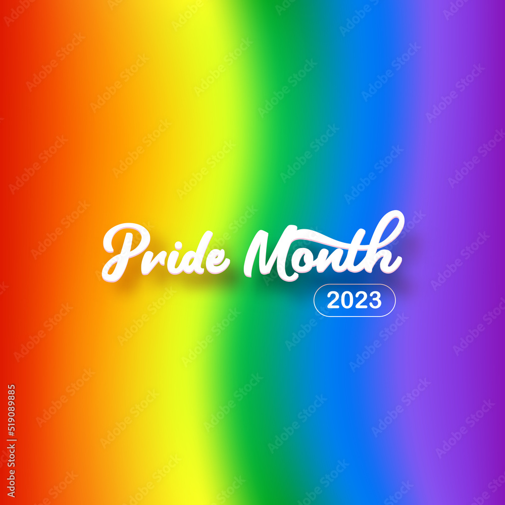 Pride month 2023 square banner with gradient with pride colors flag ...