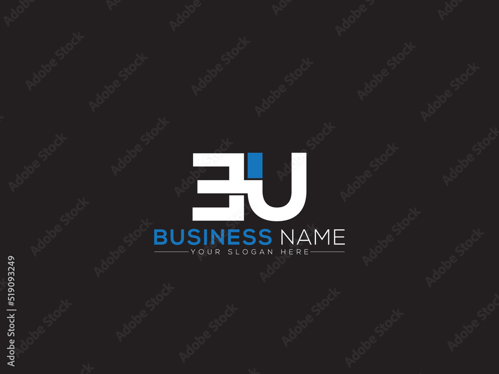 Minimalist EU Logo Icon, Letter Eu ue Logo Image Design With Colorful ...