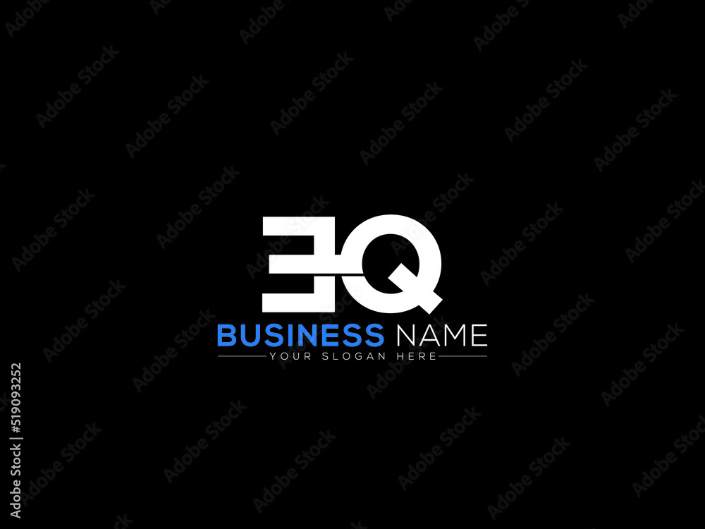 Minimalist EQ Logo Icon, Letter Eq qe Logo Image Design With Colorful ...