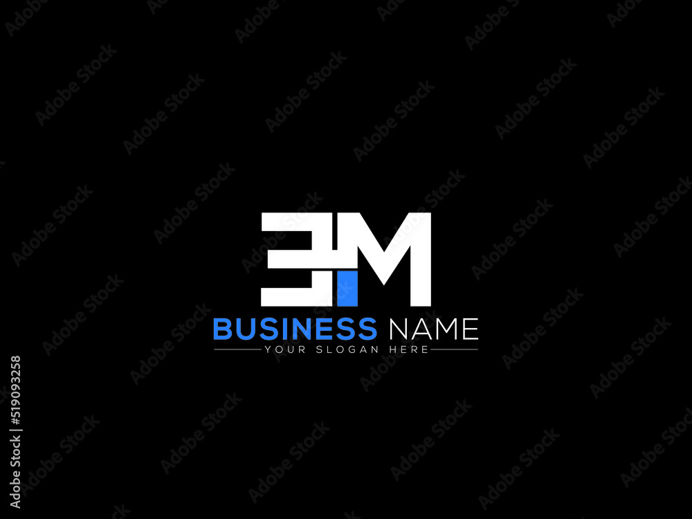 Vetor de Minimalist EM Logo Icon, Letter Em me Logo Image Design With ...
