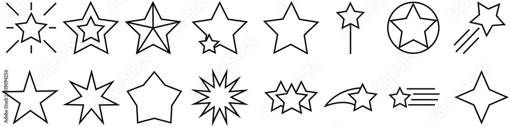 Star vector icon set. premium illustration sign collection. sparkle ...