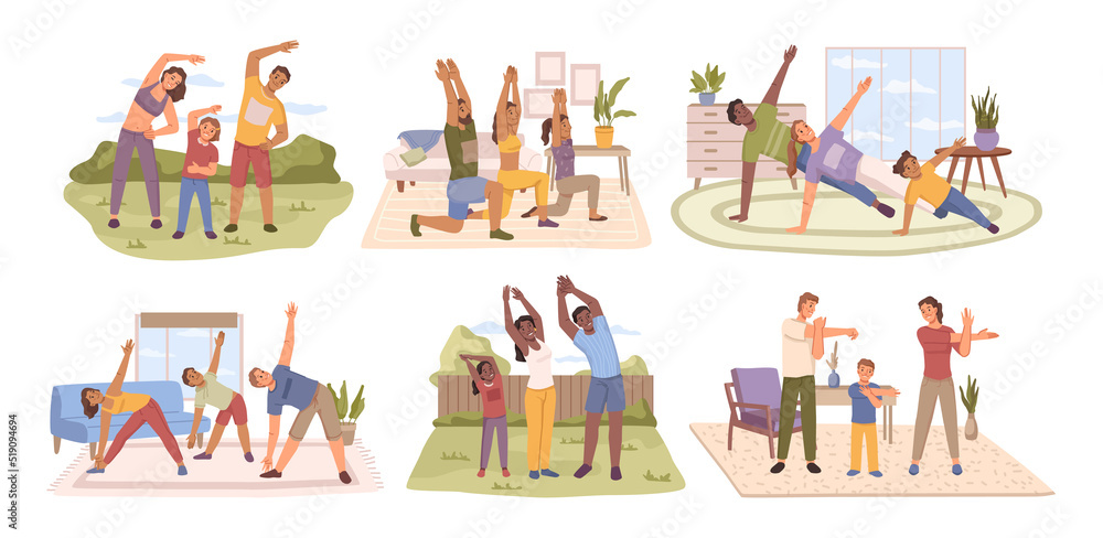 Vetor do Stock: Parents and children developing body physically ...