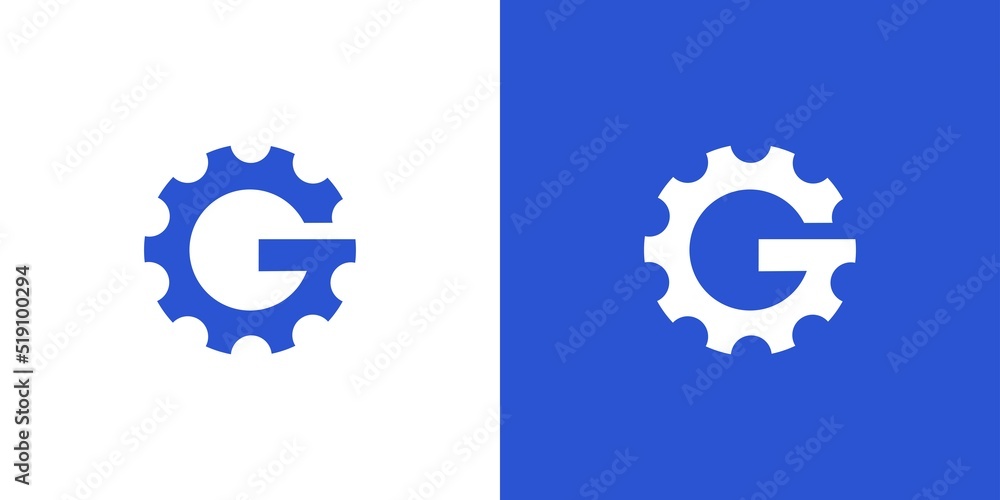 Strong and modern initial letter G gear mechanical logo design Stock ...