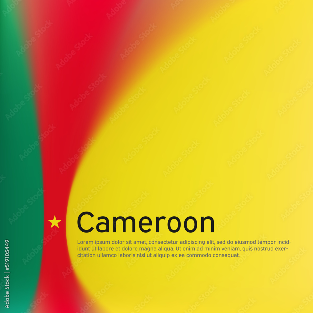 Cameroon flag background. Blurred pattern in the colors of the ...