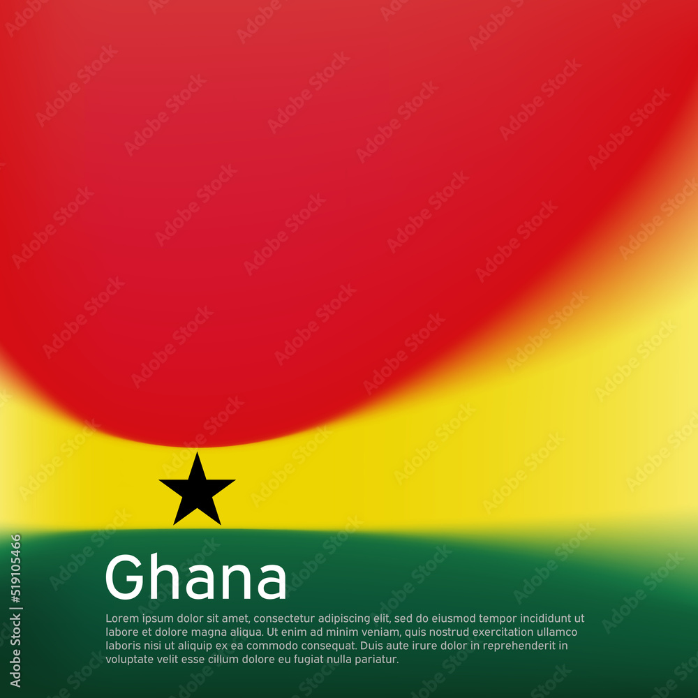 Ghana flag background. Blurred pattern in the colors of the ghanaian ...