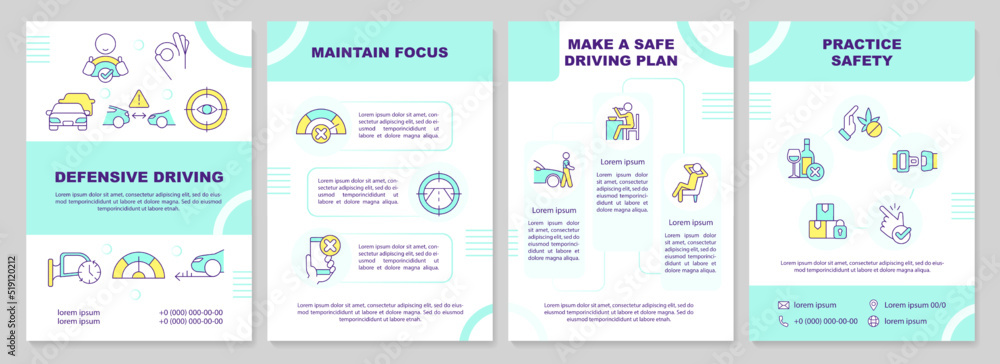 Driving safety brochure template. Road rules. Leaflet design with ...