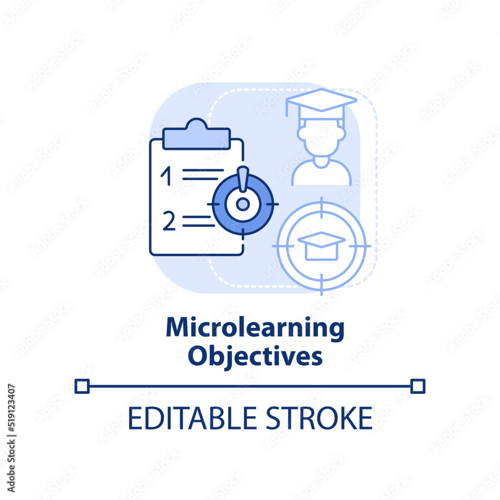 Microlearning objectives light blue concept icon. Micro learning module ...