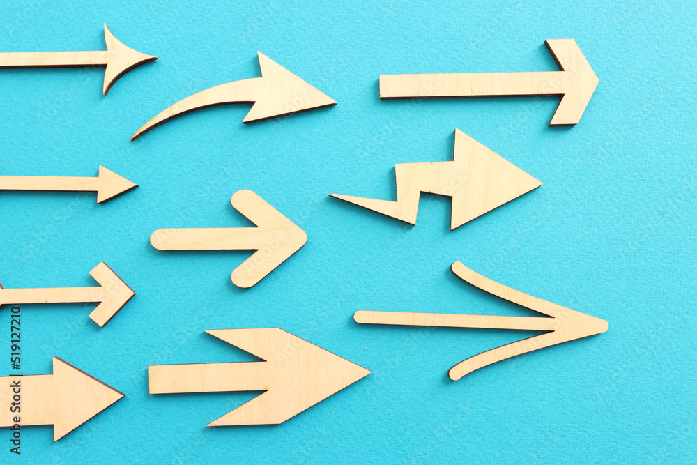 Top view image of arrows om textured paper background Stock Photo ...