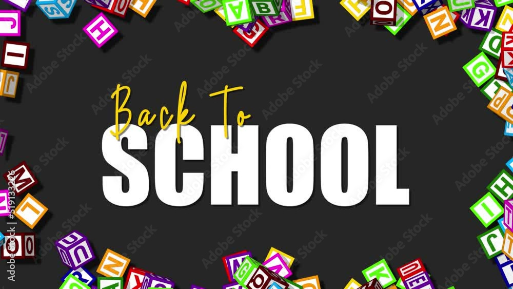 3D Alphabet Blocks Reveal Back to School Text That Appears Behind ...