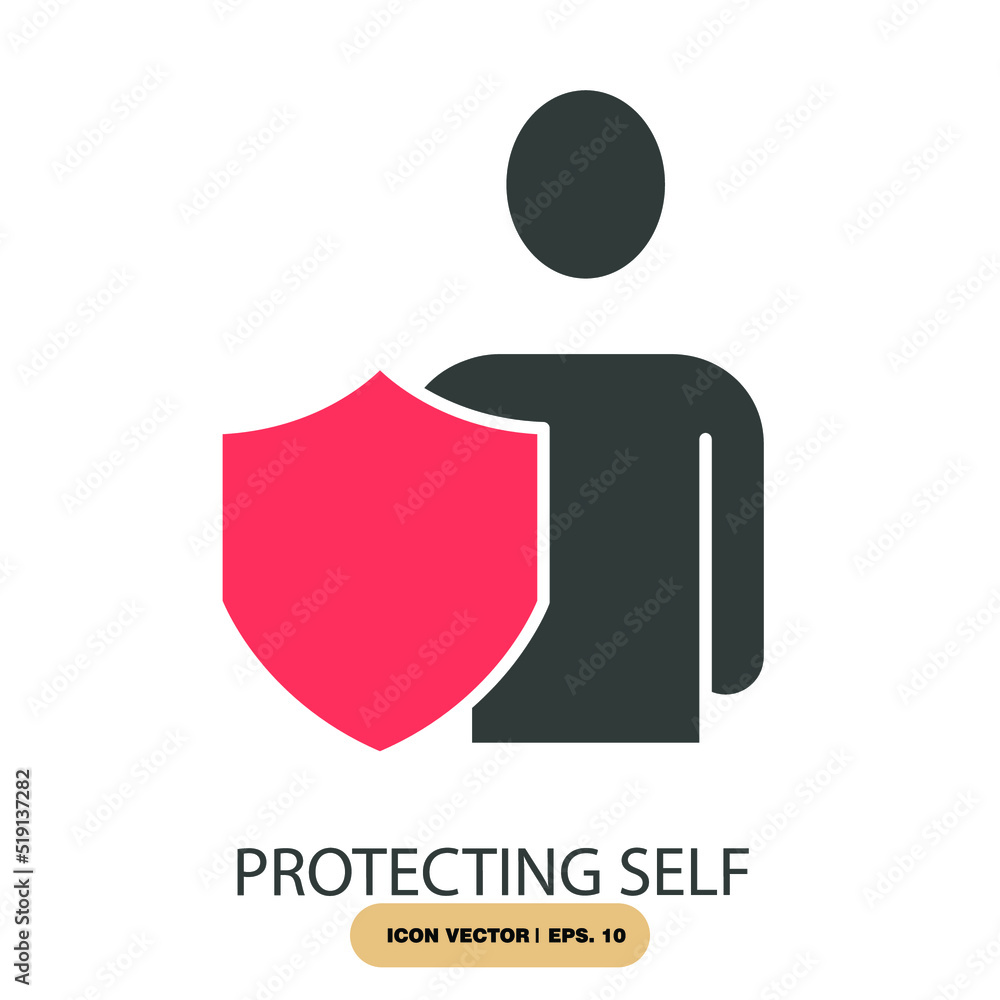 protecting self icons symbol vector elements for infographic web Stock ...