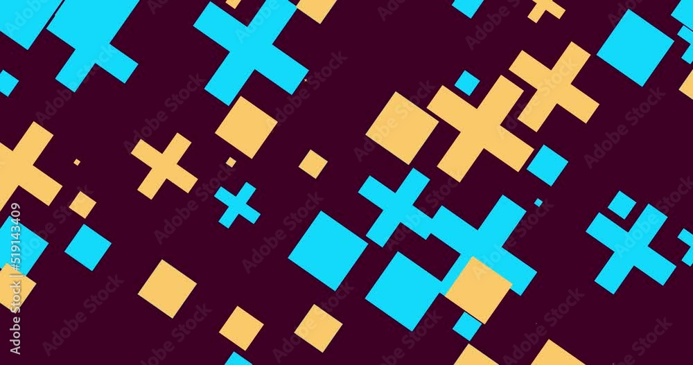 Vidéo Stock Abstract geometric pattern of plus sign background in loop ...