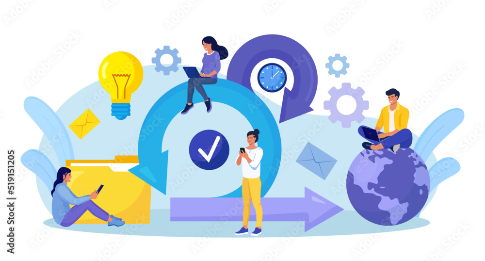 Scrum Framework concept. Scrum process diagram as agile software ...