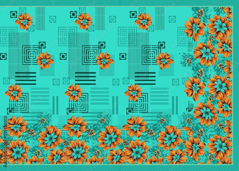 ndian Sarees Design with Flowers and abstract Background texture For ...